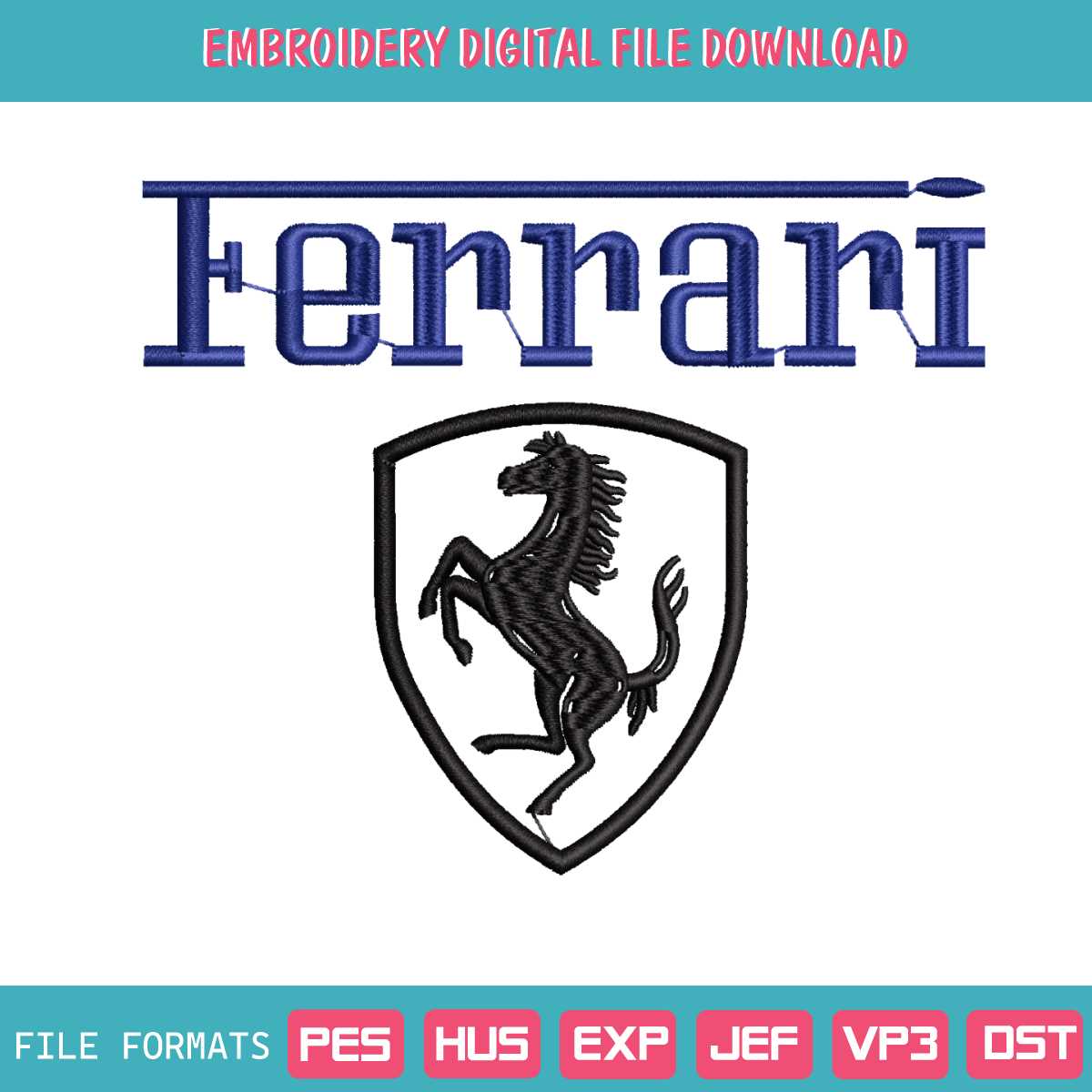 Ferrari Logo Embroidery Download Design Logo Car Embroidery | Inspire ...
