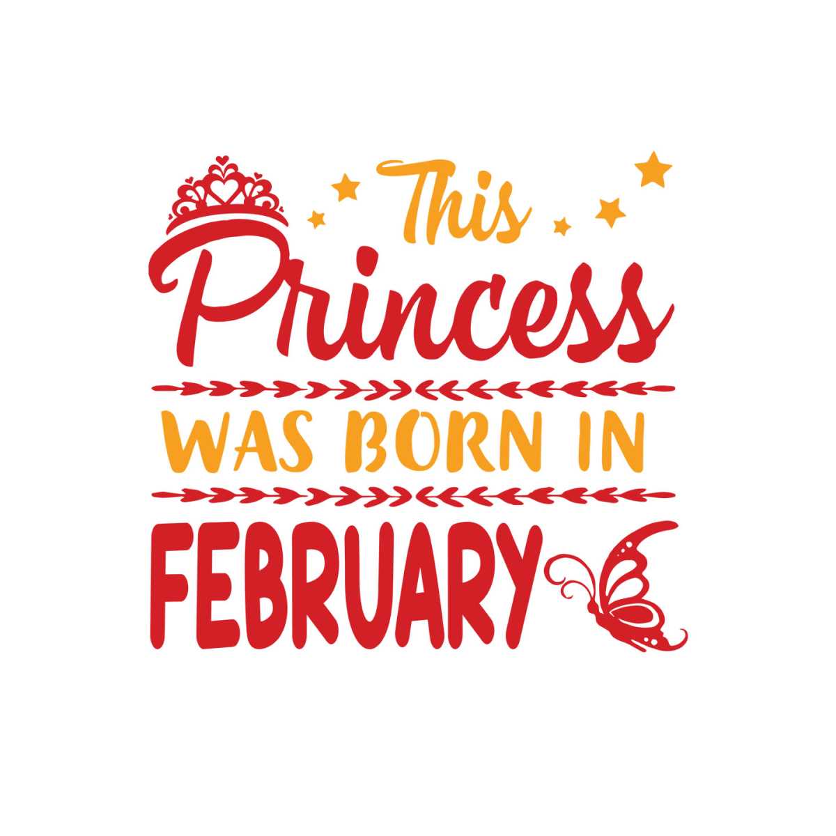This Princess Was Born In February Svg, Birthday Svg, Februa - Inspire ...