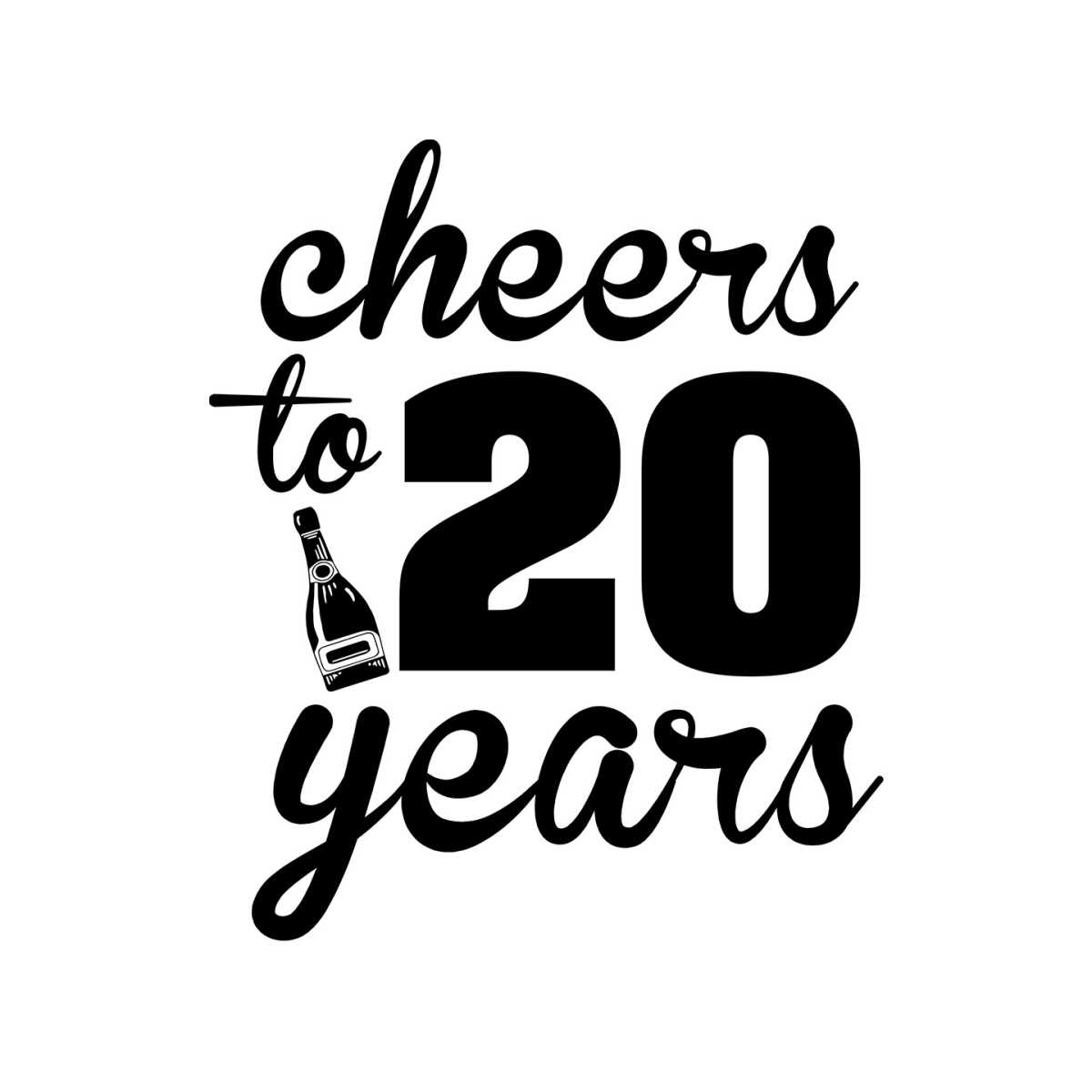 Cheers To 20 Years Svg, Birthday Svg, Cheers Svg, 20 Years S | Inspire ...