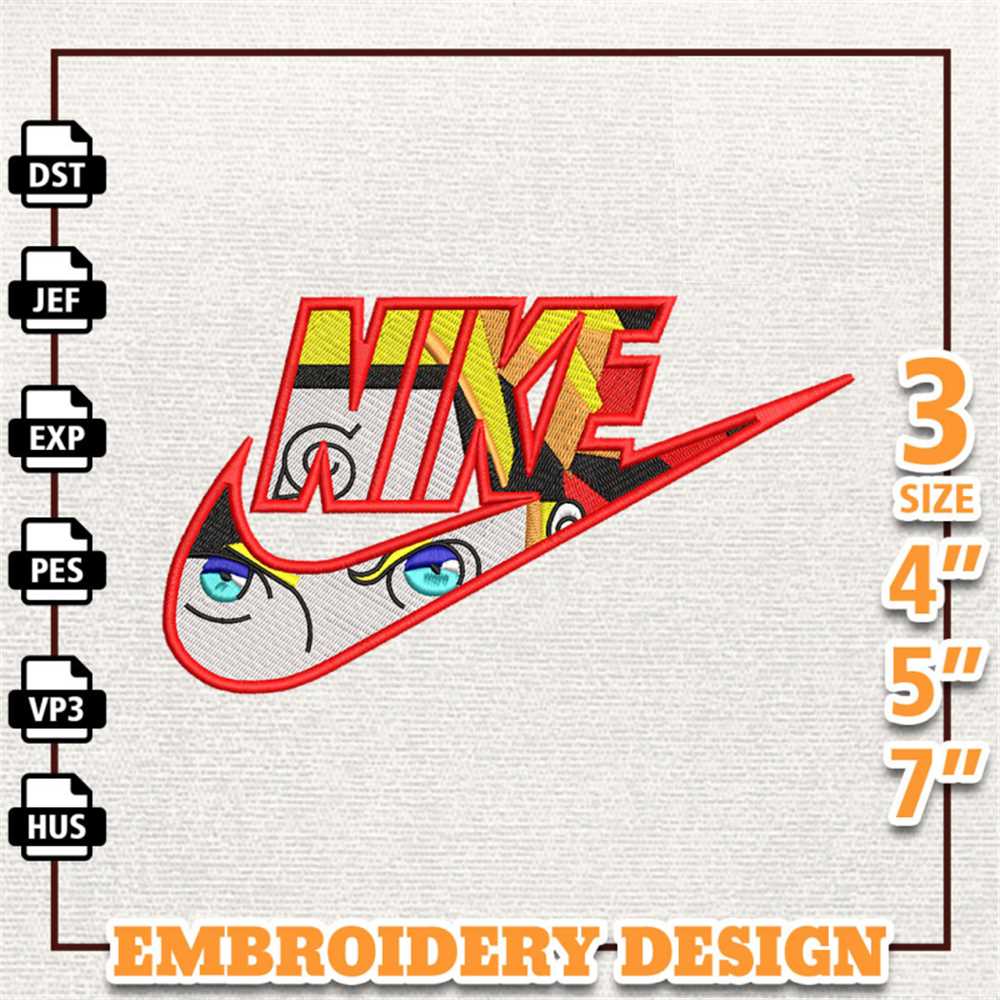 Nike Naruto Embroidery Design, Anime Embroidery Design Narut - Inspire ...