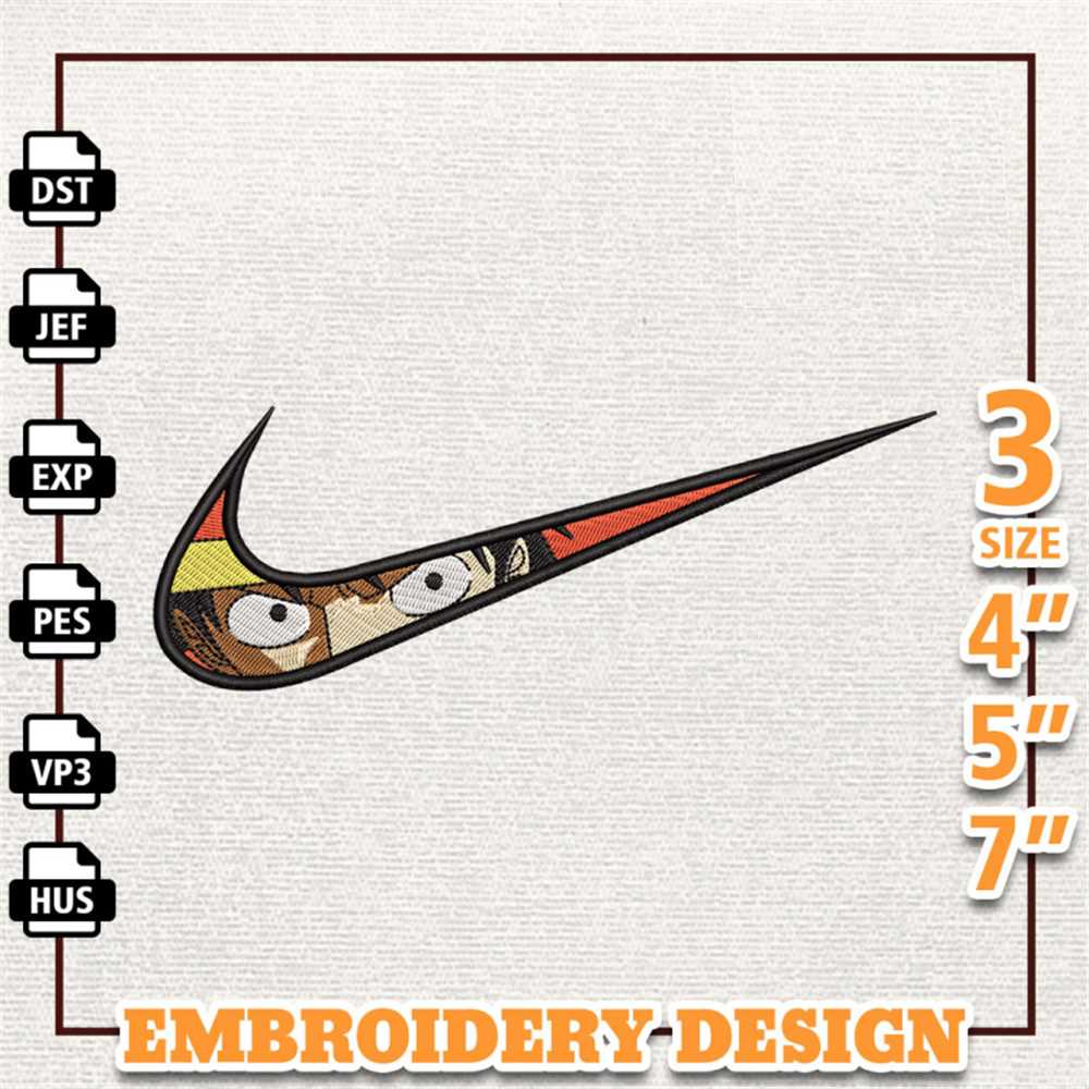 Nike One Piece Anime Embroidery Design, Anime Embroidery Des - Inspire ...