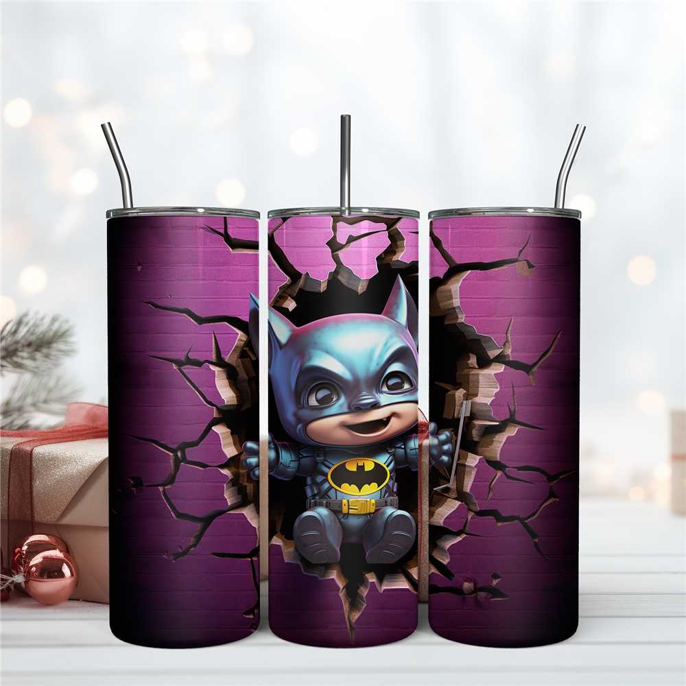 3D Batman Crack Hole Wrap Design, Batman Skinny Tumbler Inst | Inspire ...