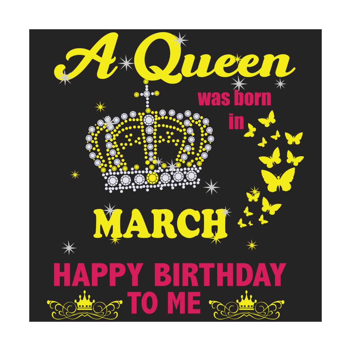 A Queen Was Born In March Svg, Birthday Svg, Happy Birthday | Inspire ...