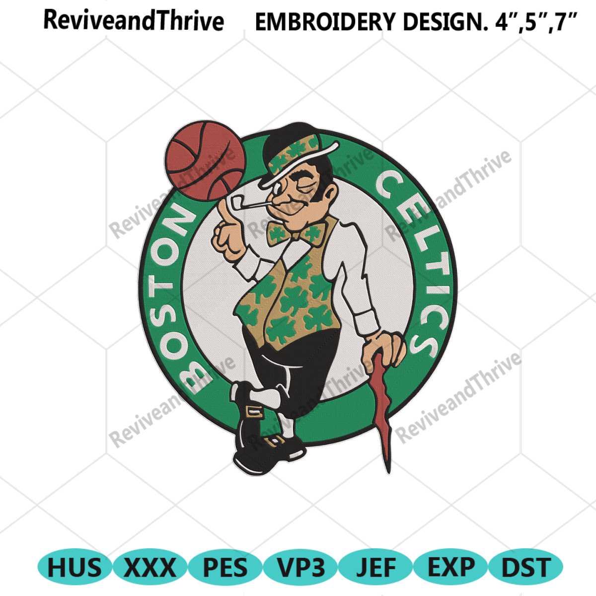 Boston Celtics Logo NBA Team Embroidery Design File | Inspire Uplift