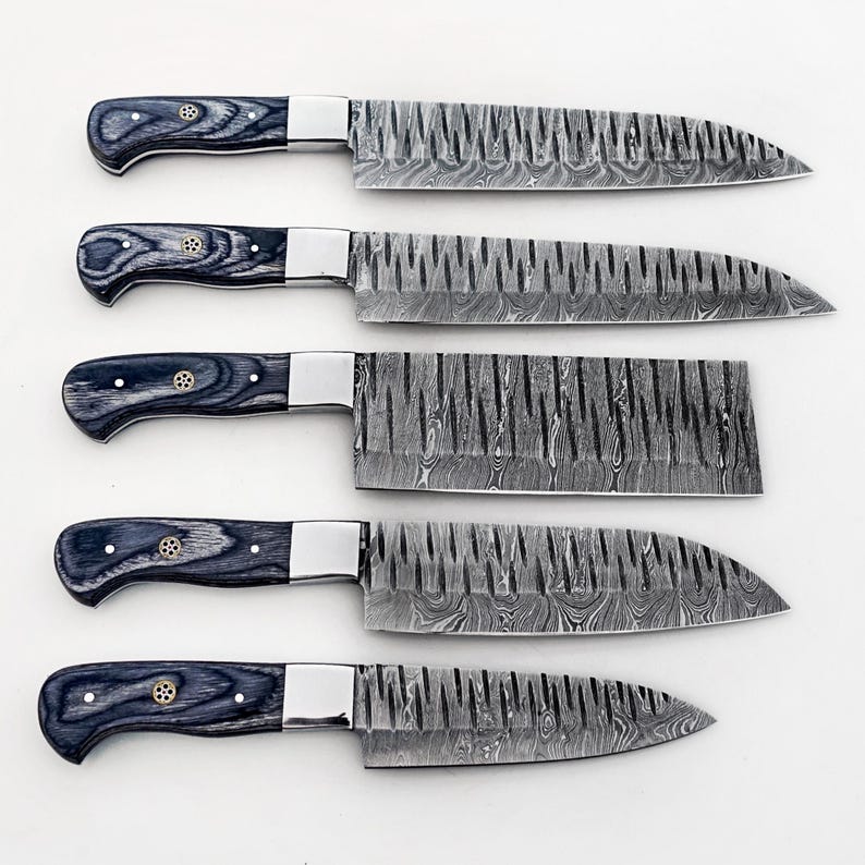 Custom Handmade 5PCS Damascus steel kitchen Chef Knives Set | Inspire Uplift