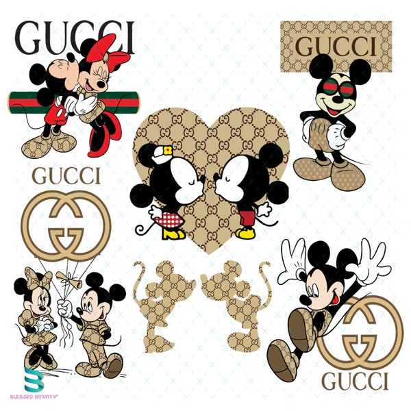 Mickey Minnie Gucci Bundle Svg, Mickey Gucci Svg | Inspire Uplift