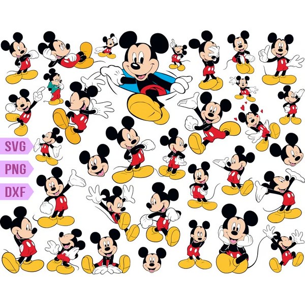 Mickey Mouse SVG Bundle, Head svg Birthday svg, Mickey Mouse | Inspire ...