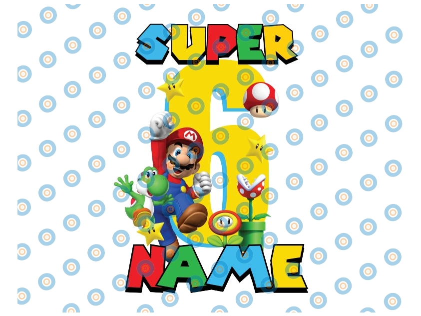 Personalized Name And Age Super Mario Birthday Png, Custom M - Inspire ...