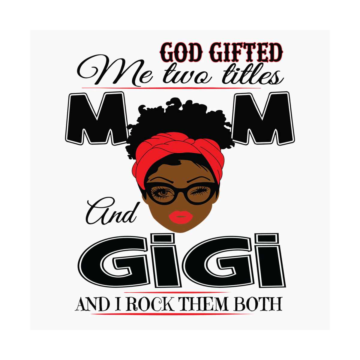 God Gifted Me Two Titles Mom And Gigi Svg, Mothers Day Svg, | Inspire ...