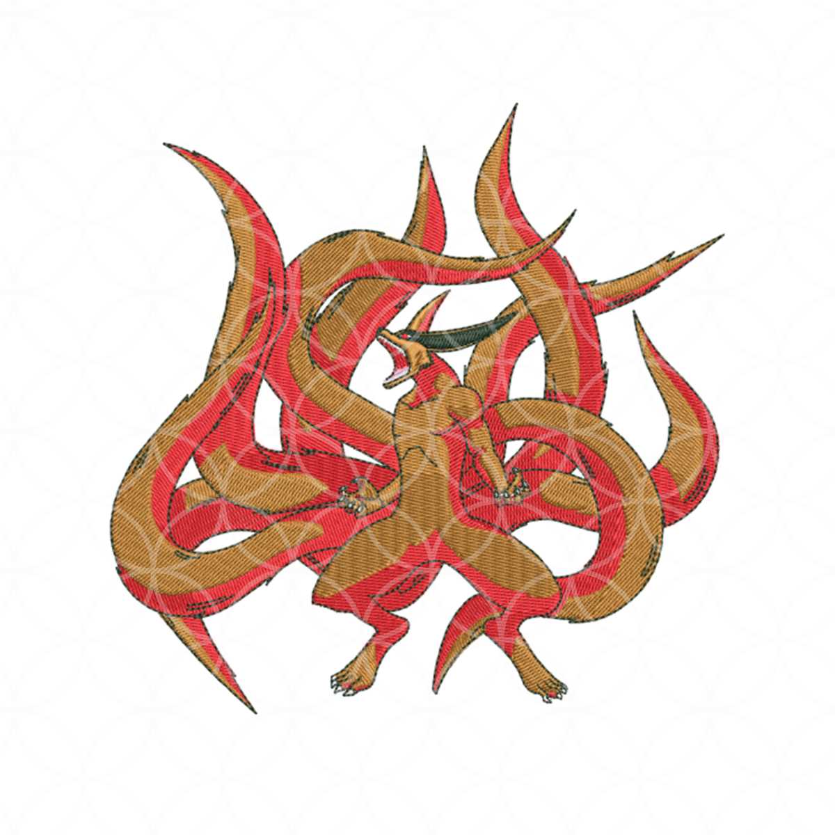 Kurama The NineTailed Fox Embroidery Design Anime Naruto Fil - Inspire ...
