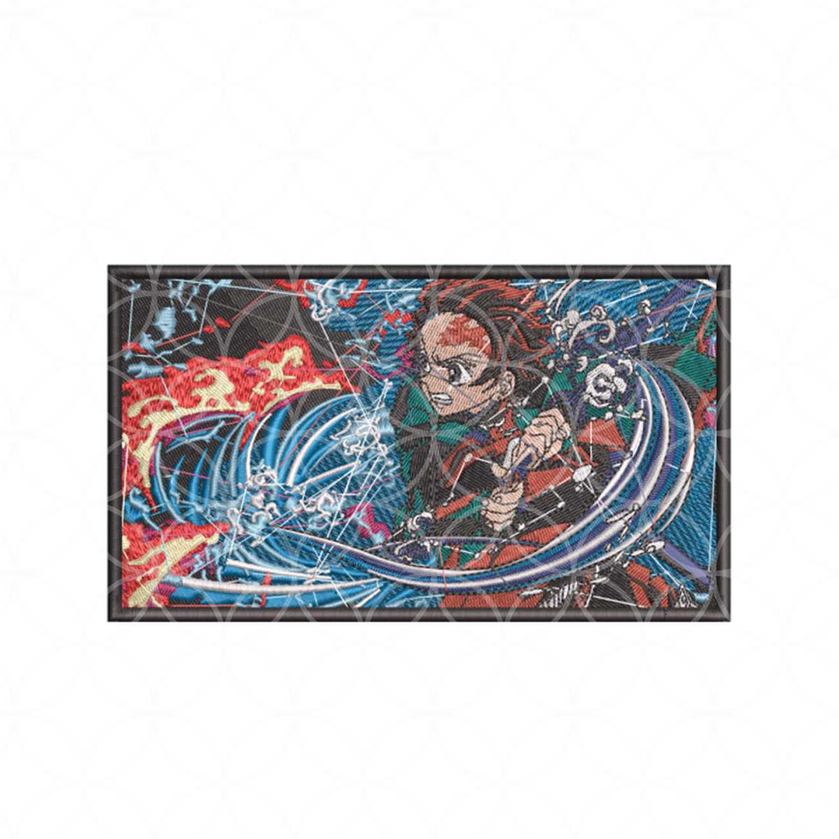 Tanjiro Kamado Fire And Water Box Embroidery Design Anime De | Inspire ...