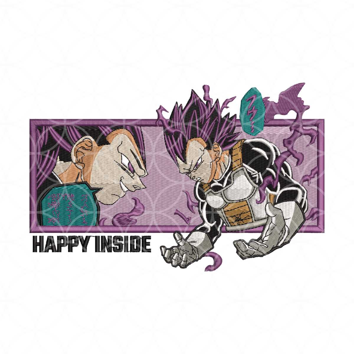 Vegeta Happy Inside Embroidery Design Dragon Ball Embroidery - Inspire ...