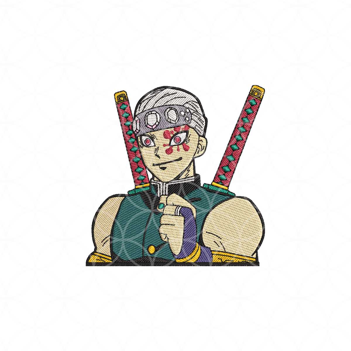 Tengen Uzui Embroidery Design Download Anime - Inspire Uplift