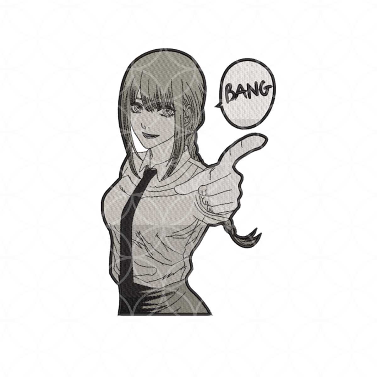 Makima Bang Embroidery Design Anime Chainsaw Man Digital Dow - Inspire ...