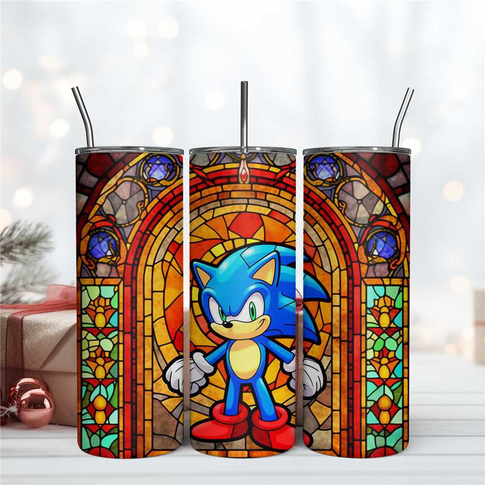 Sonic the Hedgehog 20Oz Stained Glass Tumbler Sublimation - Inspire Uplift