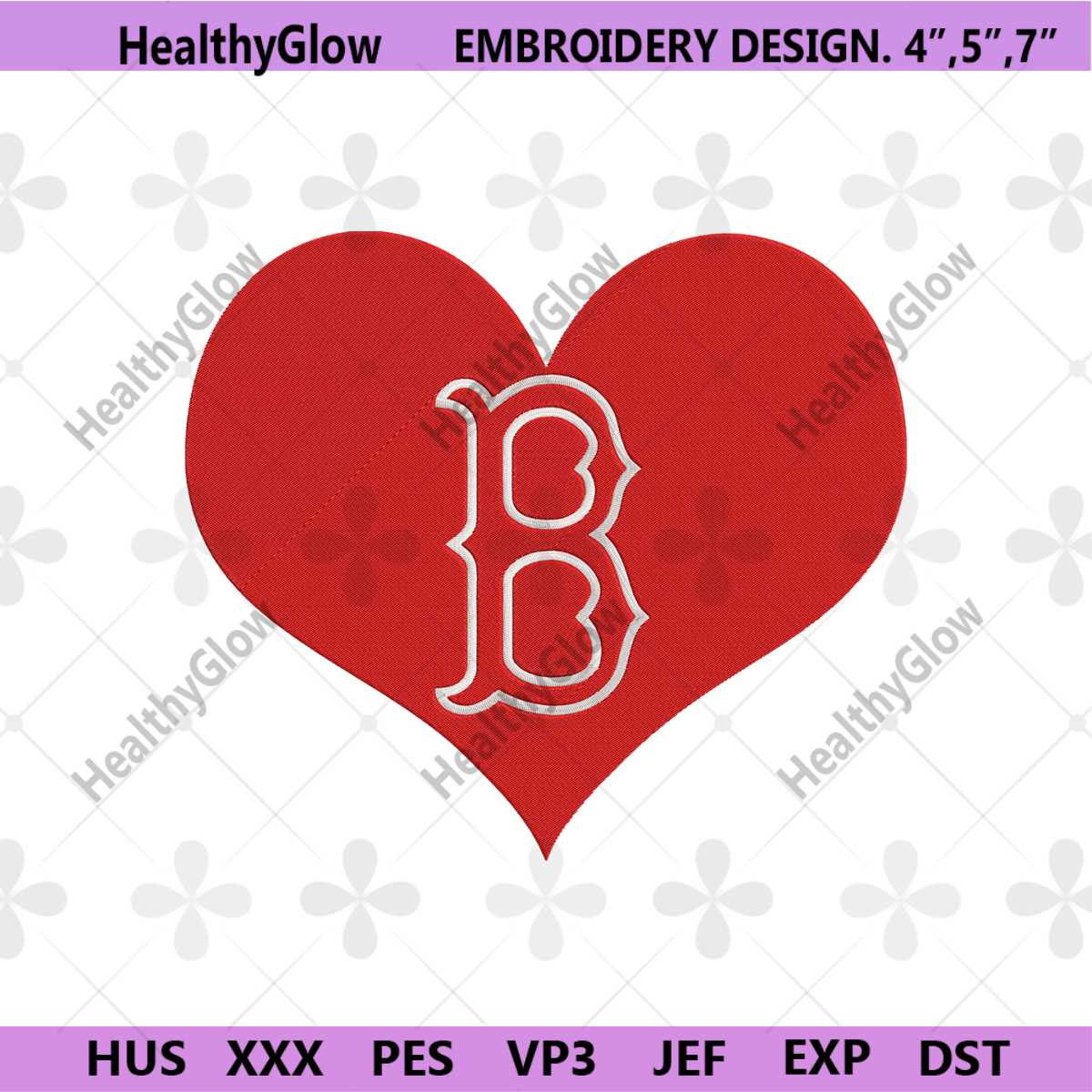 Boston Red Sox Letter B Red Heart Logo Machine Embroidery Fi | Inspire ...