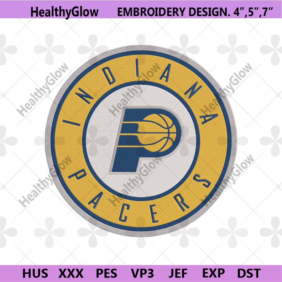Indiana Pacers NBA Team Embroidery Design File | Inspire Uplift