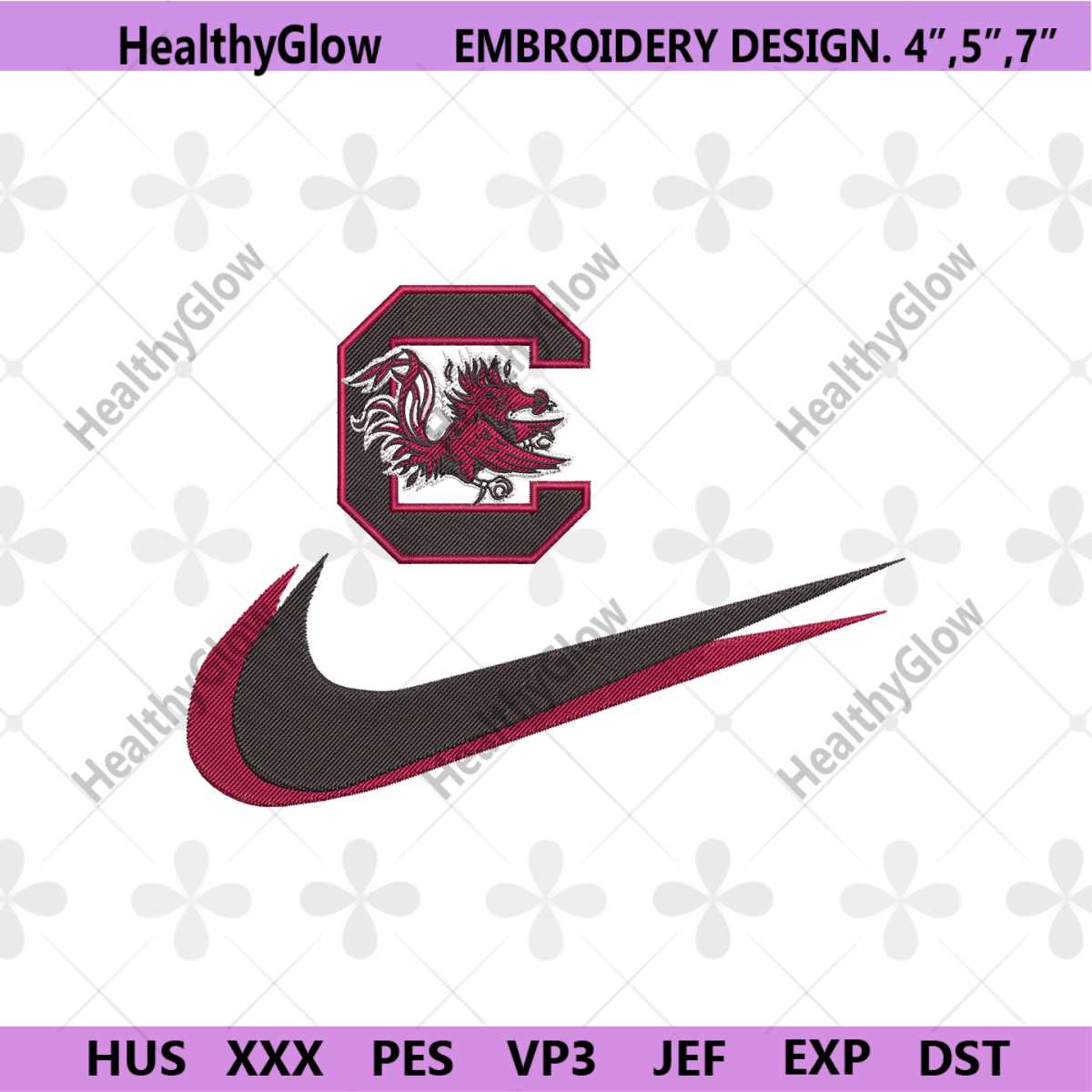 South Carolina Gamecocks Double Swoosh Nike Logo Embroidery | Inspire ...
