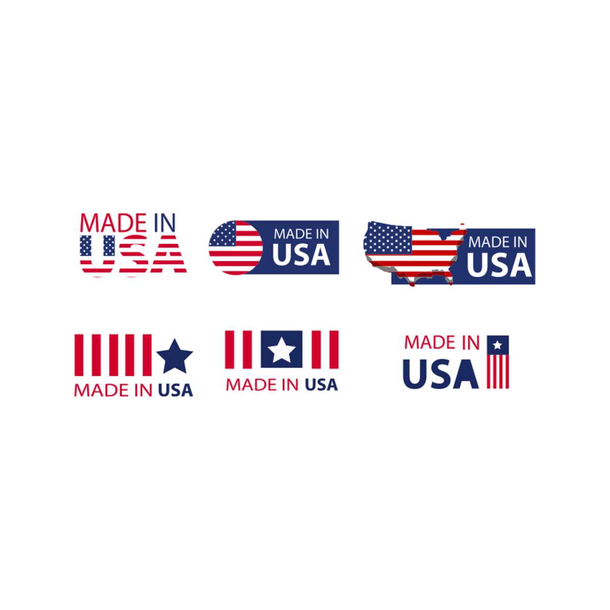 Vector Set 6 Designs About Made USA Labels Nation Svg | Inspire Uplift