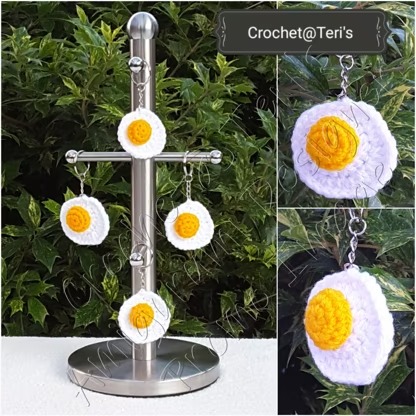 Fried Egg Keychain Amigurumi Crochet Patterns, Crochet Patte - Inspire ...