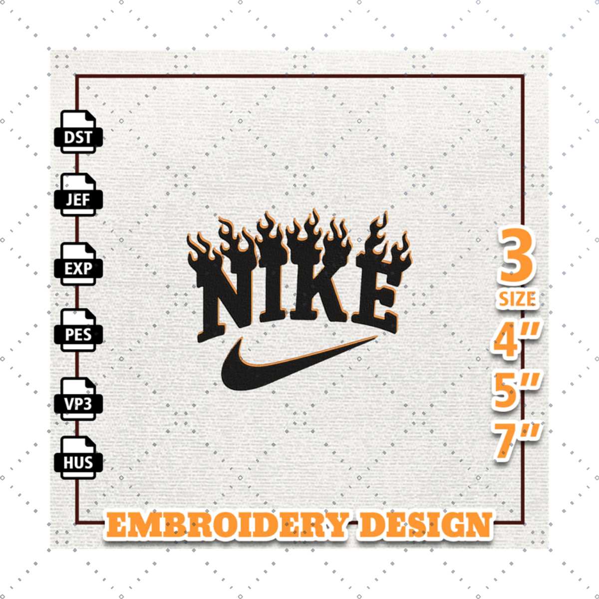 Black Fire Nike Logo Embroidery Design, Nike Embroidery File - Inspire ...