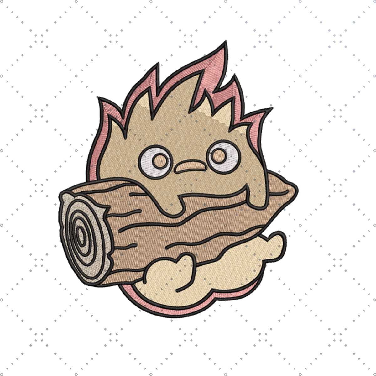 Calcifer Chibi Embroidery Design Howl's Moving Castle Anime - Inspire ...