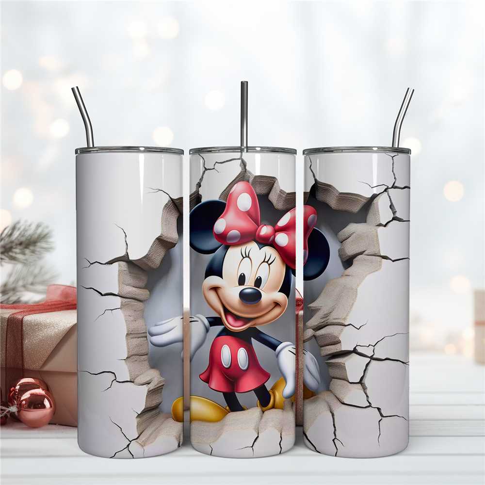 Minnie Mouse Broke Hole 3D 20oz Skinny Tumbler Sublimation D - Inspire ...