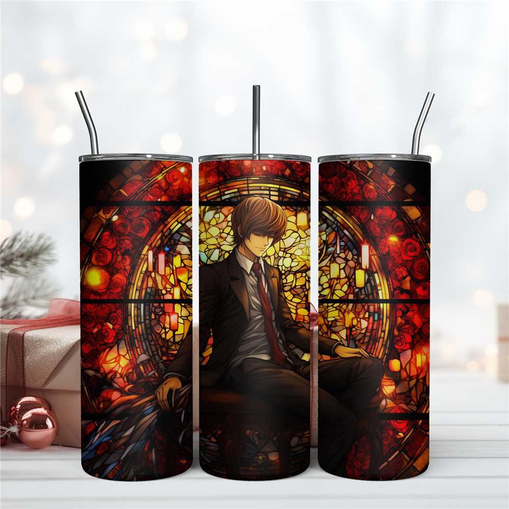 Yagami Raito Stained Glass Skinny 20oz Tumbler Design Downlo - Inspire ...