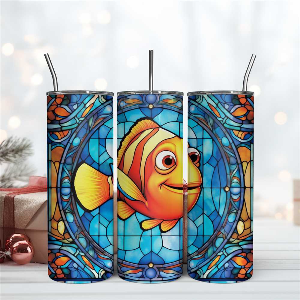 Finding Nemo Stained Glass Tumbler 20oz Wrap, Playful Findin - Inspire ...