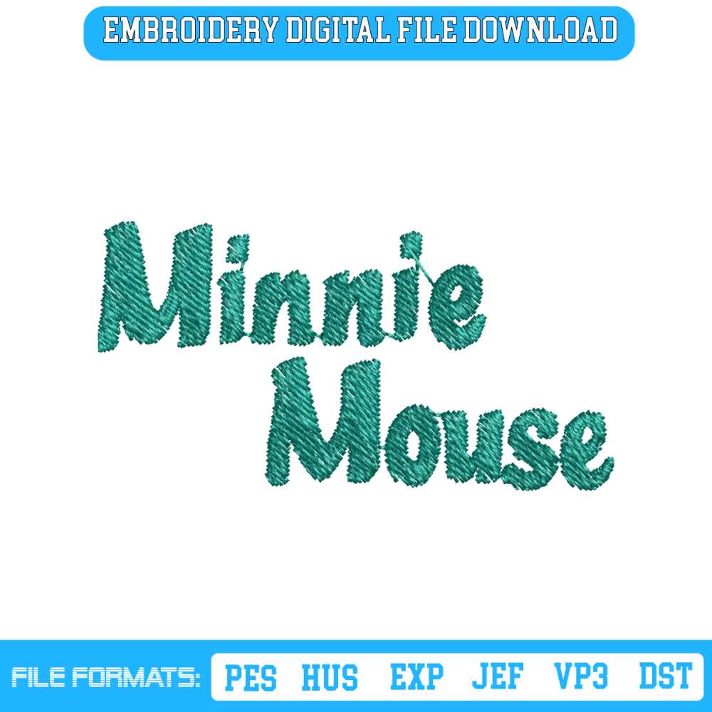 Minnie Mouse Name Embroidery Design Instant Download | Inspire Uplift