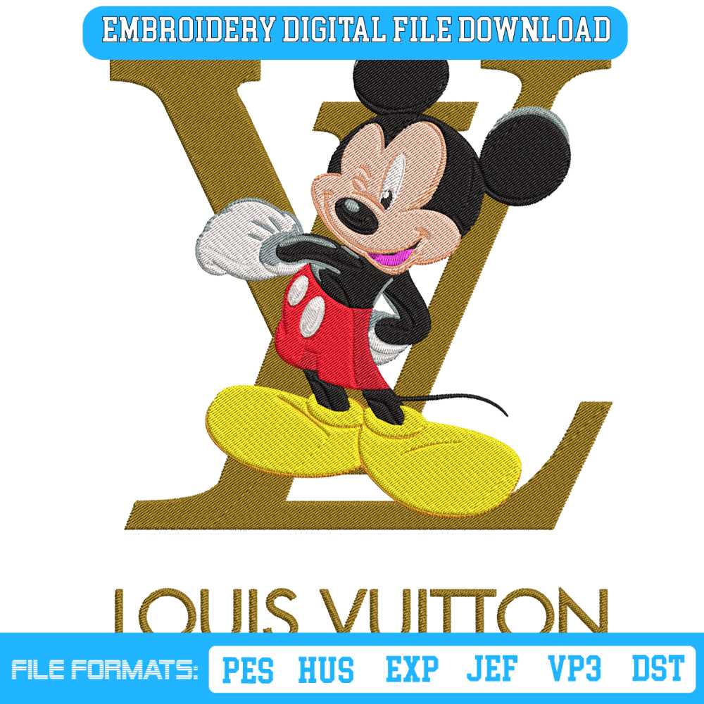 Mickey Mouse Blink Louis Vuitton Embroidery Design File - Inspire Uplift