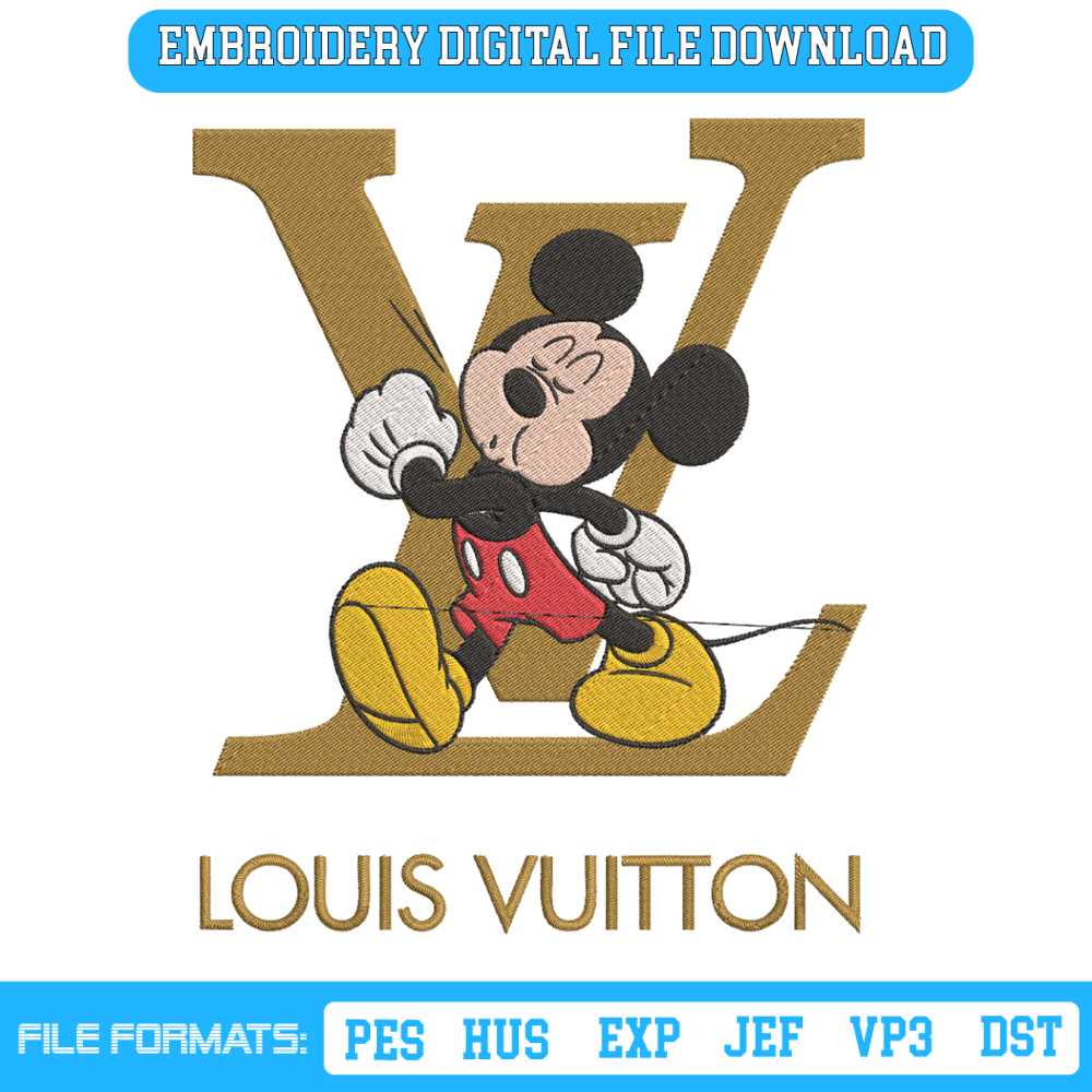 Mickey Whistle Louis Vuitton Logo Embroidery Design Download | Inspire ...