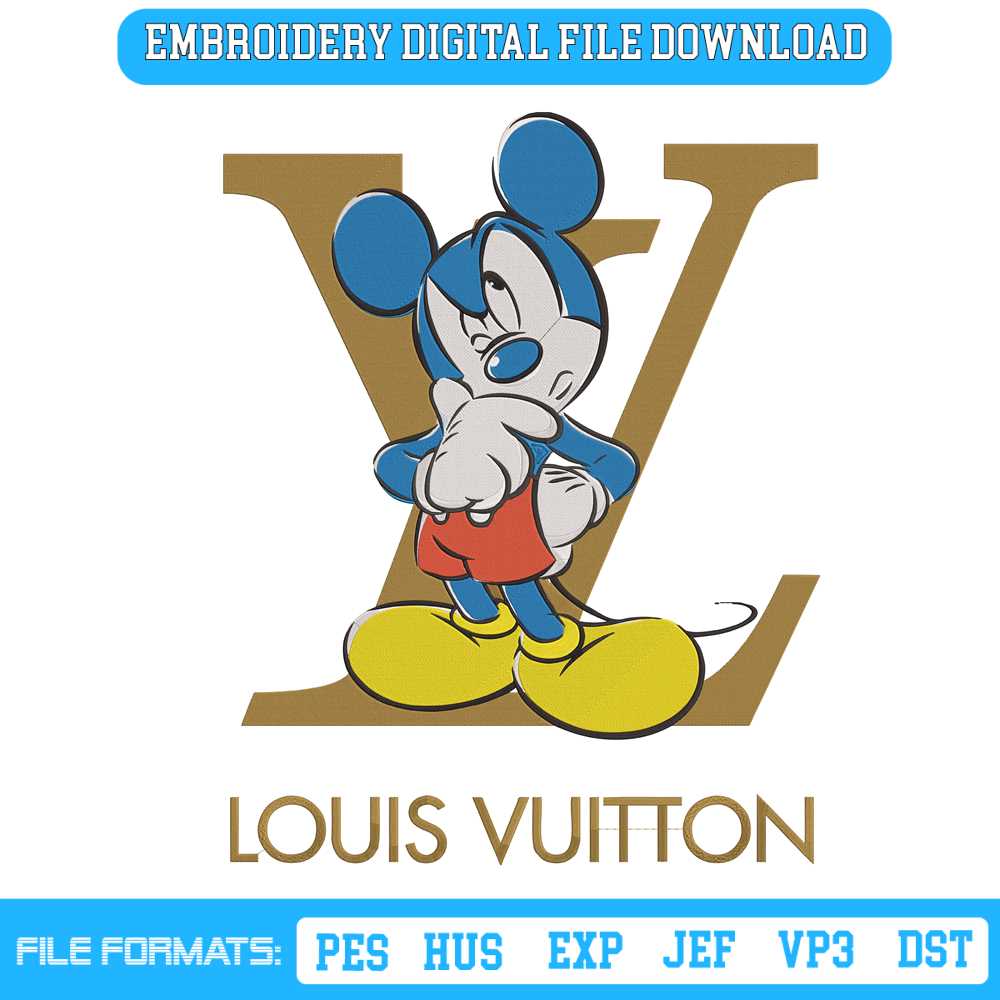 Louis Vuitton Mickey Mouse Embroidery Design Files - Inspire Uplift