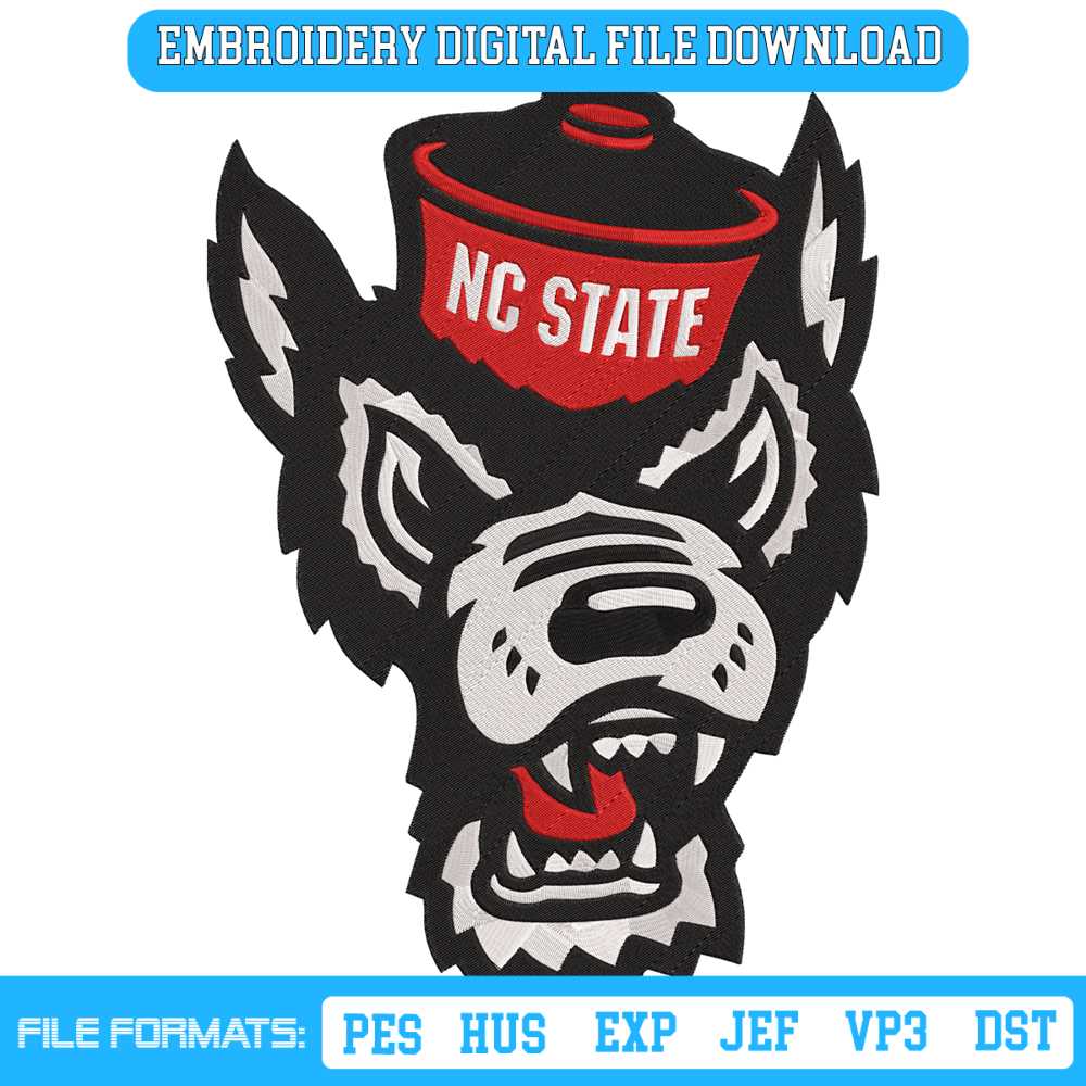 NC State Wolfpack Logo NCAA Embroidery Design File - Inspire Uplift