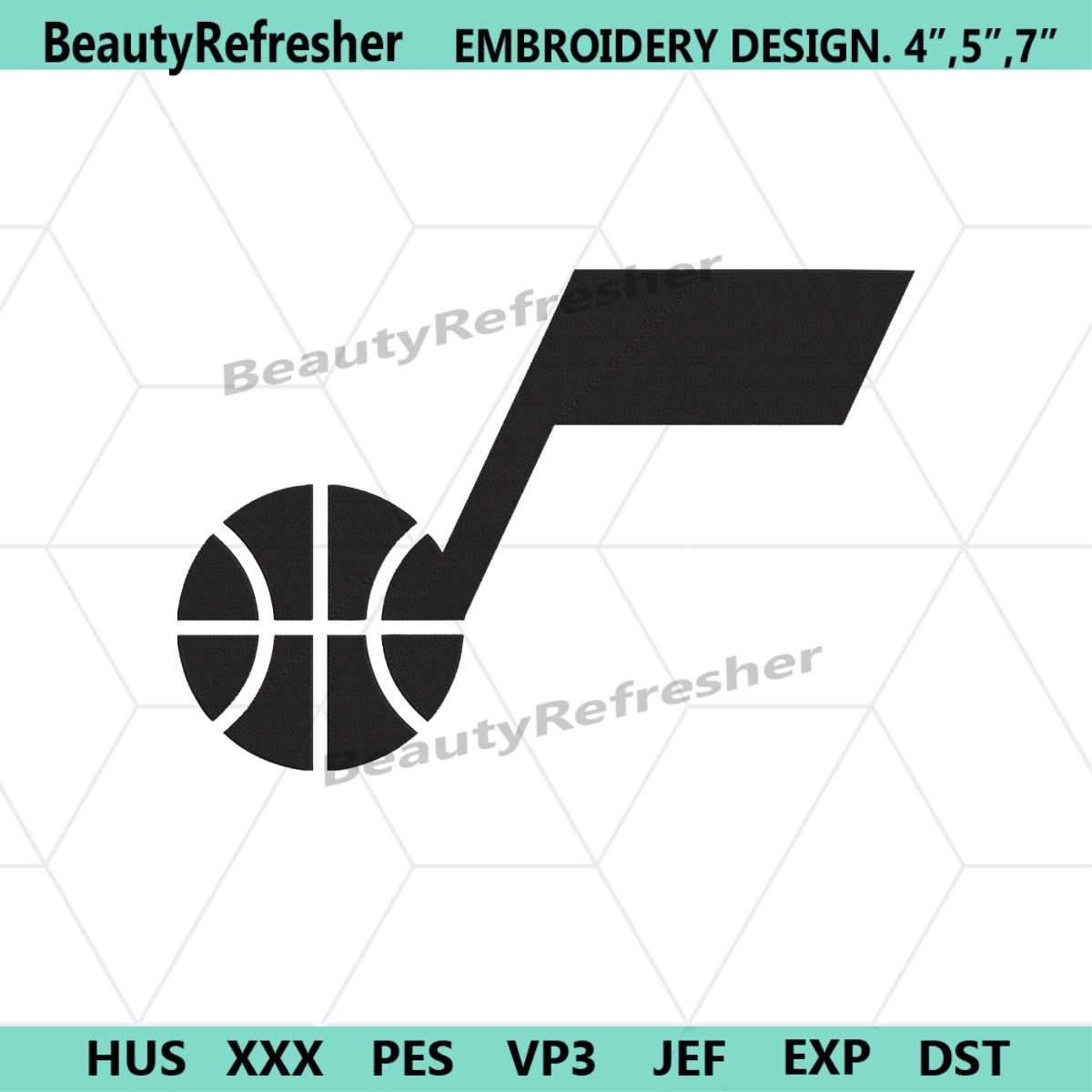 Utah Jazz Logo NBA Team Embroidery Design File | Inspire Uplift