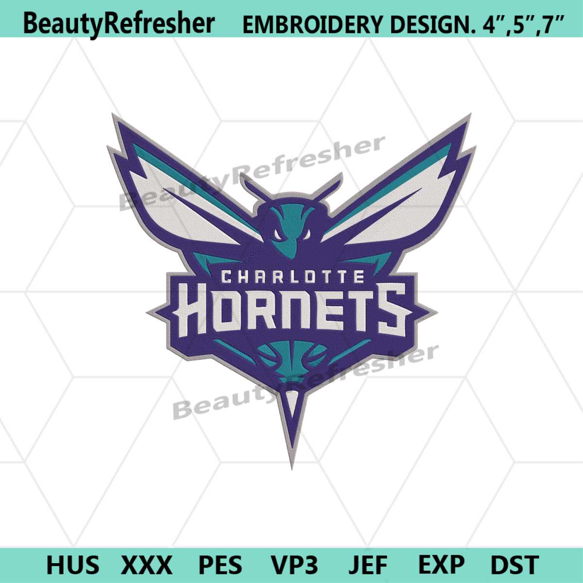 Charlotte Hornets NBA Team Embroidery Design File | Inspire Uplift