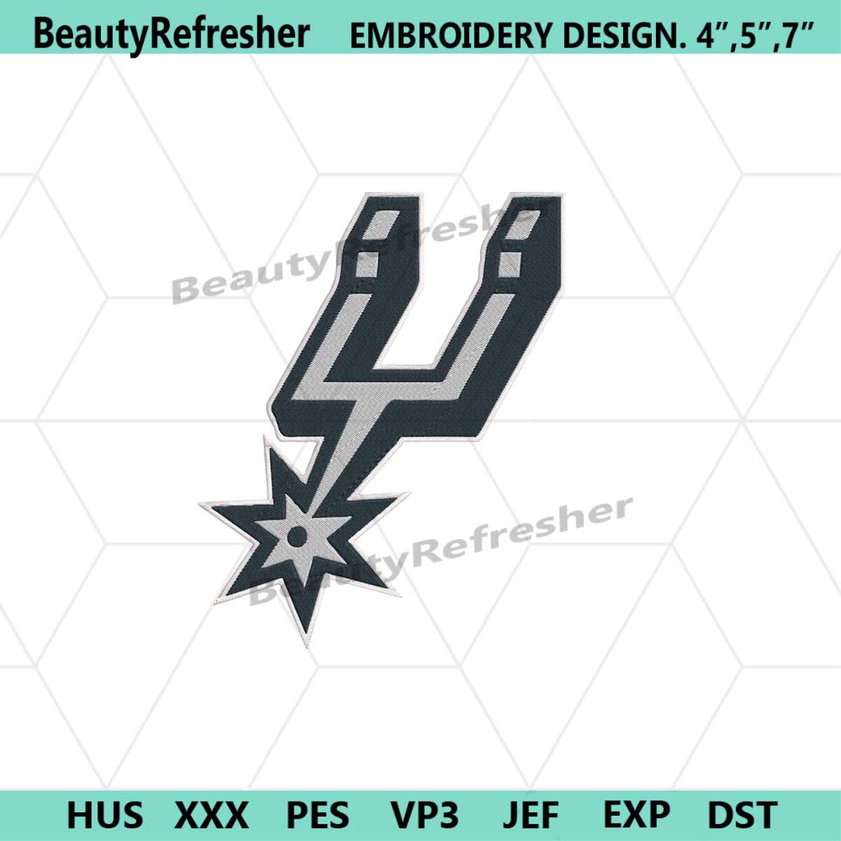 San Antonio Spurs NBA Team Embroidery Design File | Inspire Uplift