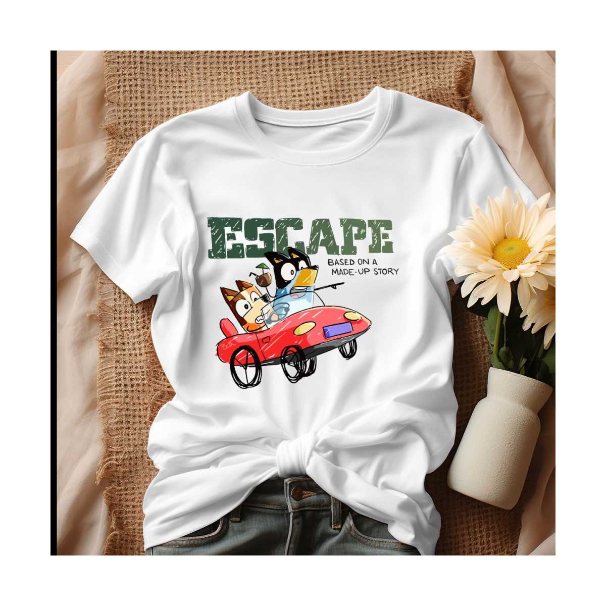 Vintage Bluey Escape Based On A Made Up Story Shirt.jpg | Inspire Uplift