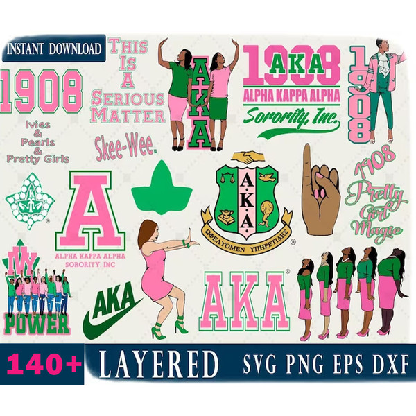 600 Alpha Kappa Alpha SVG Bundle, Alpha Kappa Alpha Svg, Sor | Inspire ...
