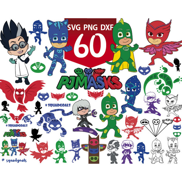 PJ Mask Svg Bundles, Catboy Owlette Gekko PJ Masks Svg, Pj M | Inspire ...