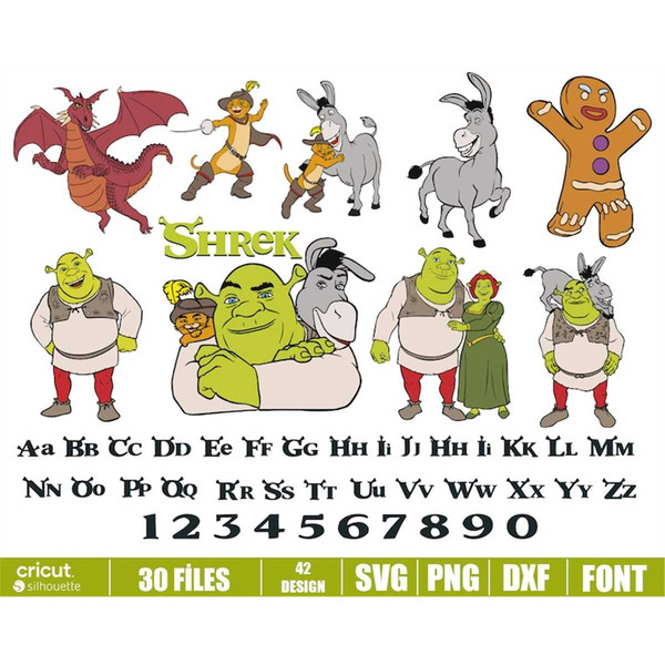 Shrek SVG, Shrek PNG files, svg for cricut, shrek font, shre | Inspire ...