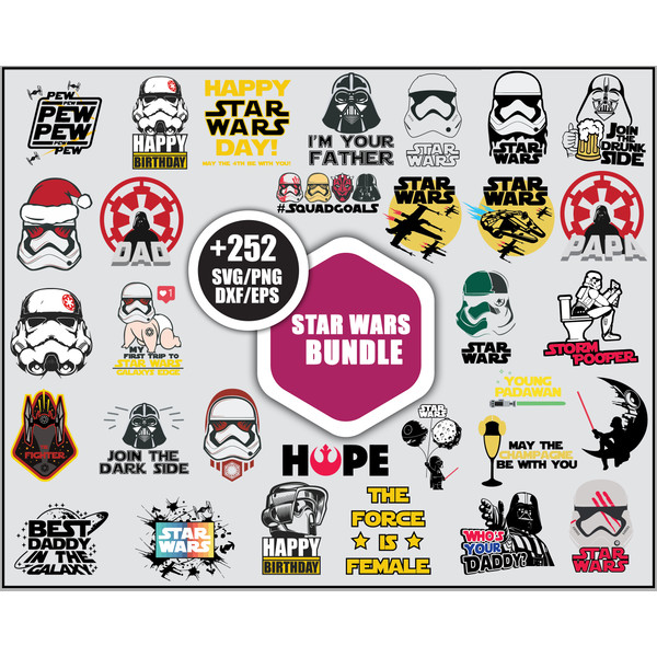 Star Wars SVG, Bundles Star Wars SVG, PNG,DXF, PDF, JPG... - Inspire Uplift