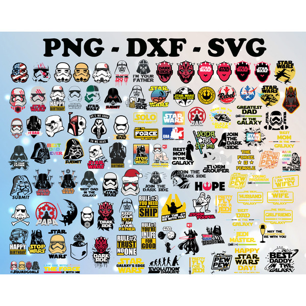Star Wars SVG, Bundles Star Wars SVG, PNG,DXF, PDF, JPG... - Inspire Uplift