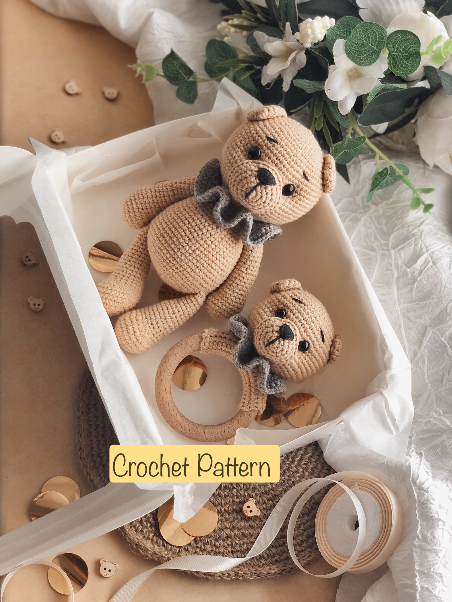 Crochet pattern bears set 2in1, crochet teddy bear pattern, | Inspire ...