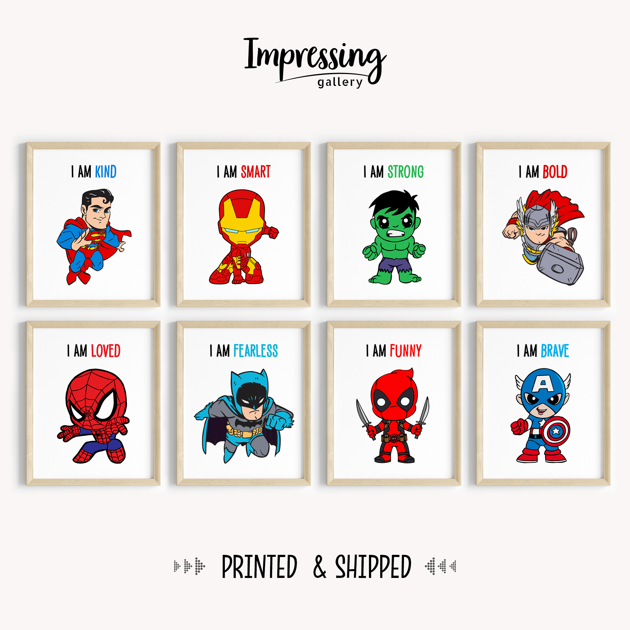 Superhero Prints, Kids Room Wall Art, Superheroes Wall Art | Inspire Uplift
