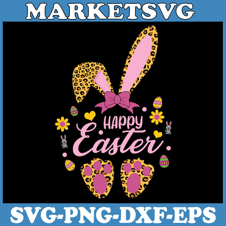 Happy Easter Bunny Svg, Leopard Easter Bunny Ears Svg, Easte | Inspire ...