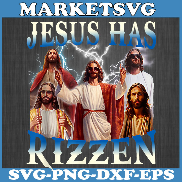 Jesus Has Rizzen Png, Vintage Christian Design Jesus Png, Di | Inspire ...
