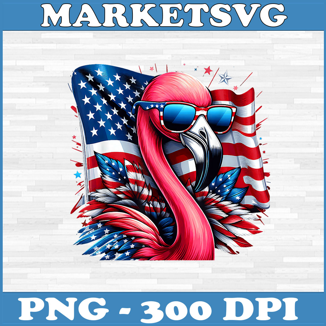 Flamingo American Flag Png, Patriotic 4th Of July Png,Digita | Inspire ...