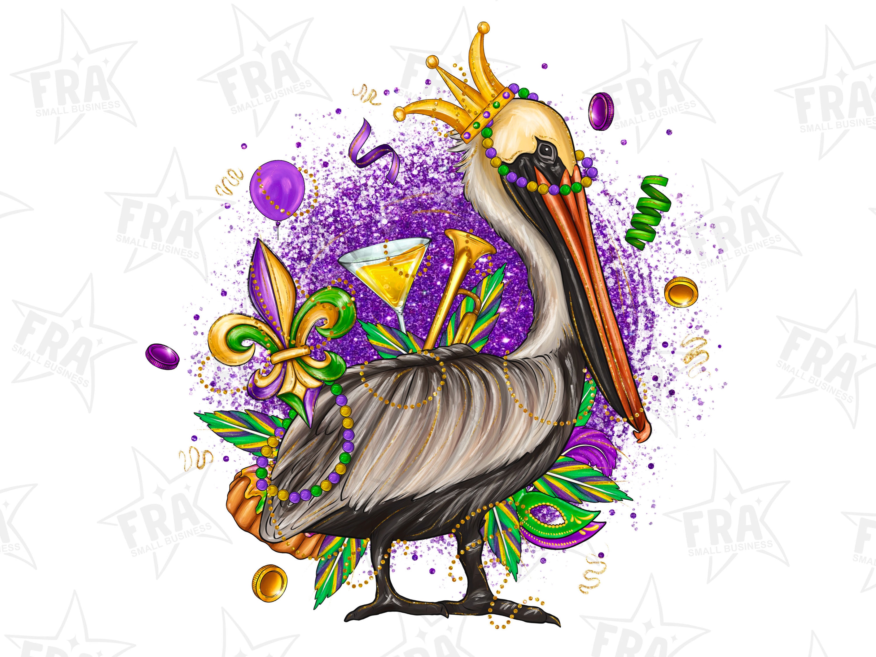 Mardi Gras Pelican Png,Sublimation Design,Louisiana Mardi Ma - Inspire ...