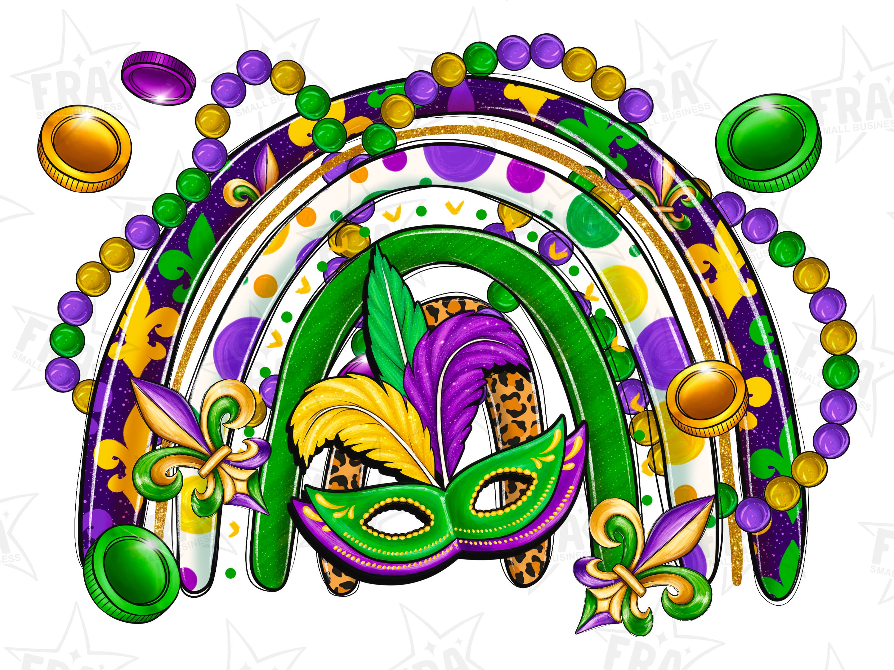 Mardi Gras Rainbow Png Sublimation Design, Mardi Gras Png, M | Inspire ...